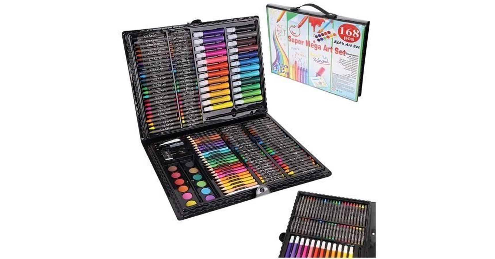 168 részes gyerek rajz és festőkészlet praktikus bőröndben - Játékok ...